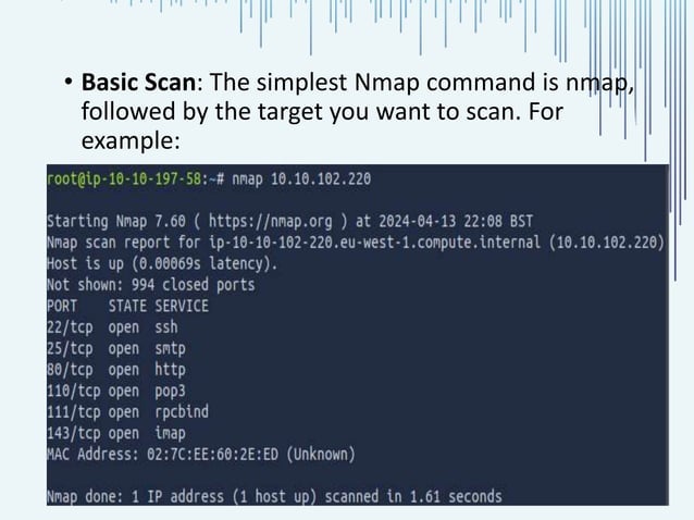 Nmap project presentation : Unlocking Network Secrets: Mastering Port Scanning with Nmap | PPTX