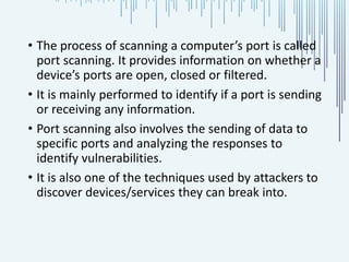 Nmap project presentation : Unlocking Network Secrets: Mastering Port Scanning with Nmap | PPTX