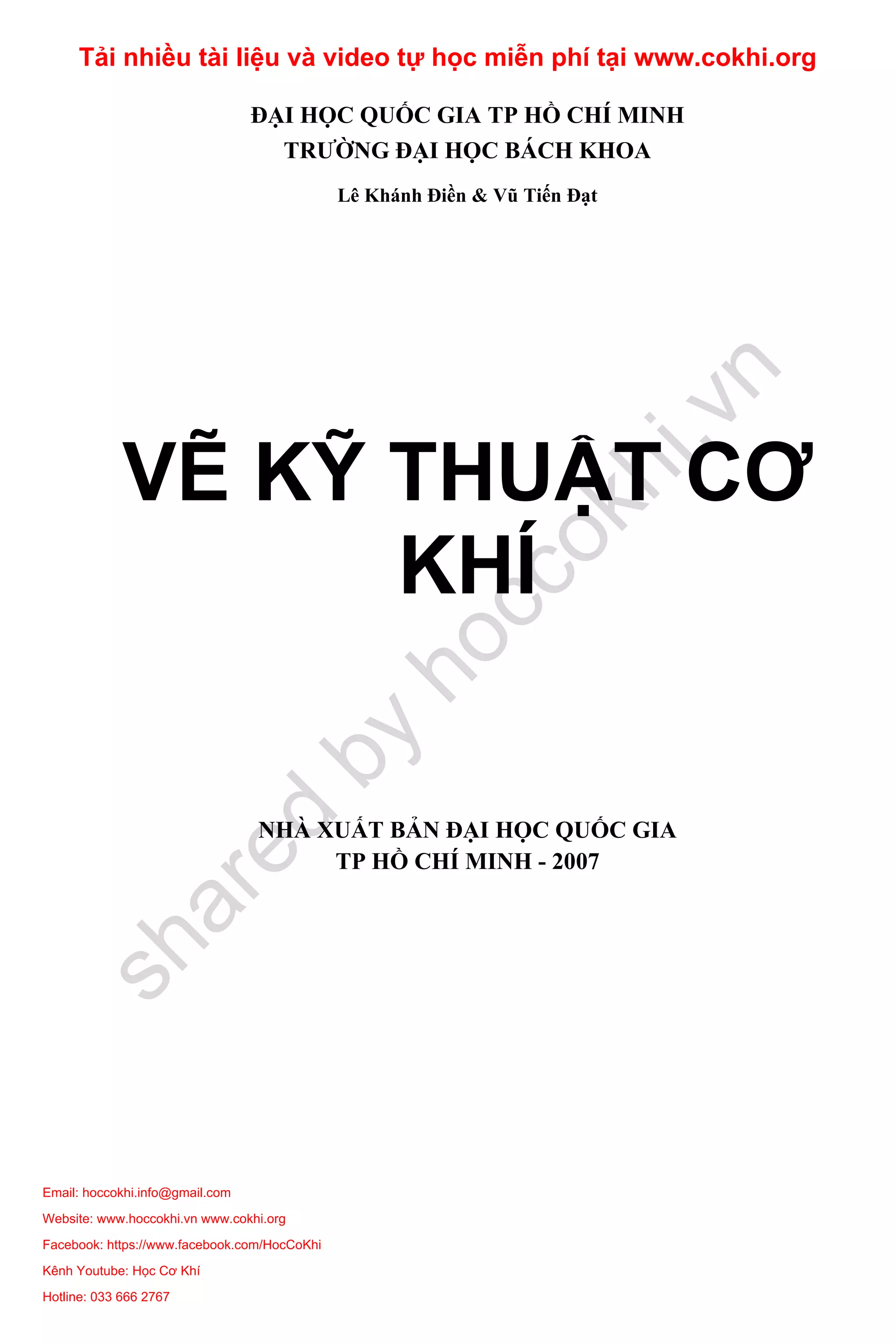 ve ky thuat co khi le khanh dien 136 Bia 1 | PDF