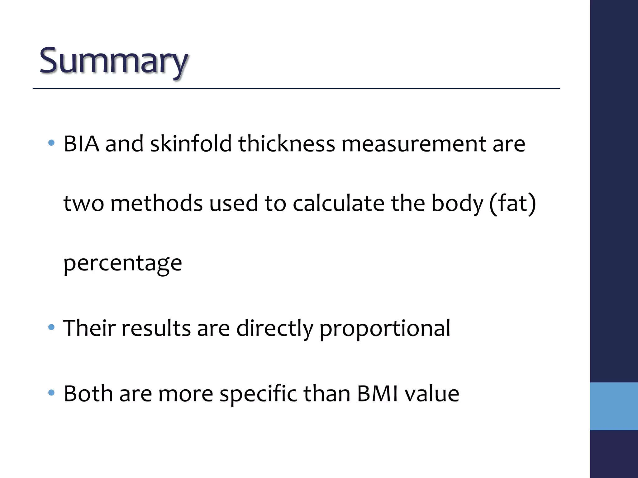 BIA and Skinfold Thicness Measurement | PPTX