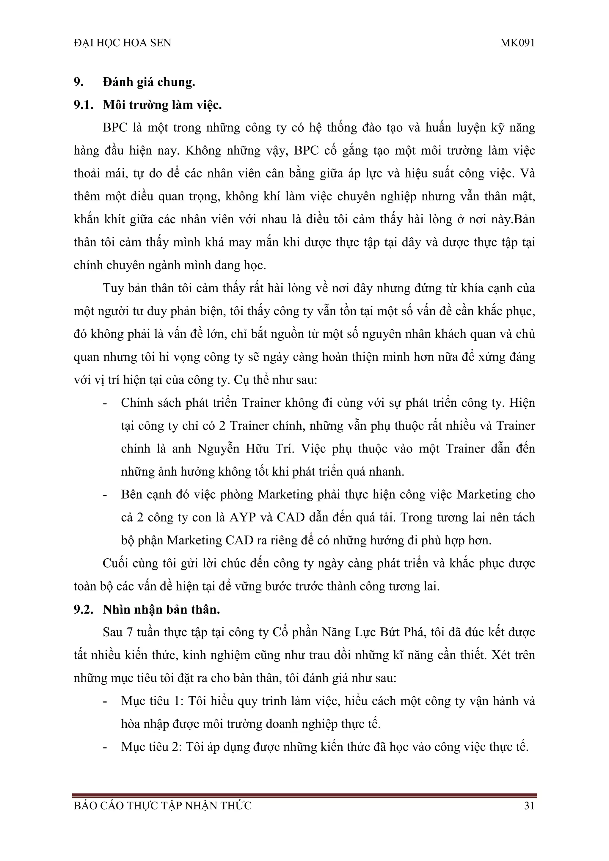 [Đại học Hoa Sen] Báo cáo thực tập nhận thức | PDF