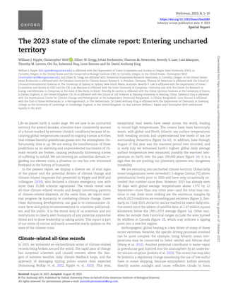 The 2023 state of the climate report: Entering uncharted territory | PDF
