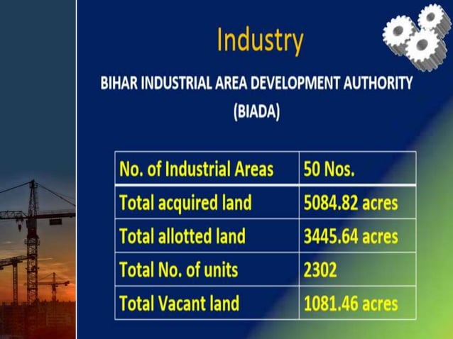Bihar Industrial Area Development Authority | PPTX | Industrial ...