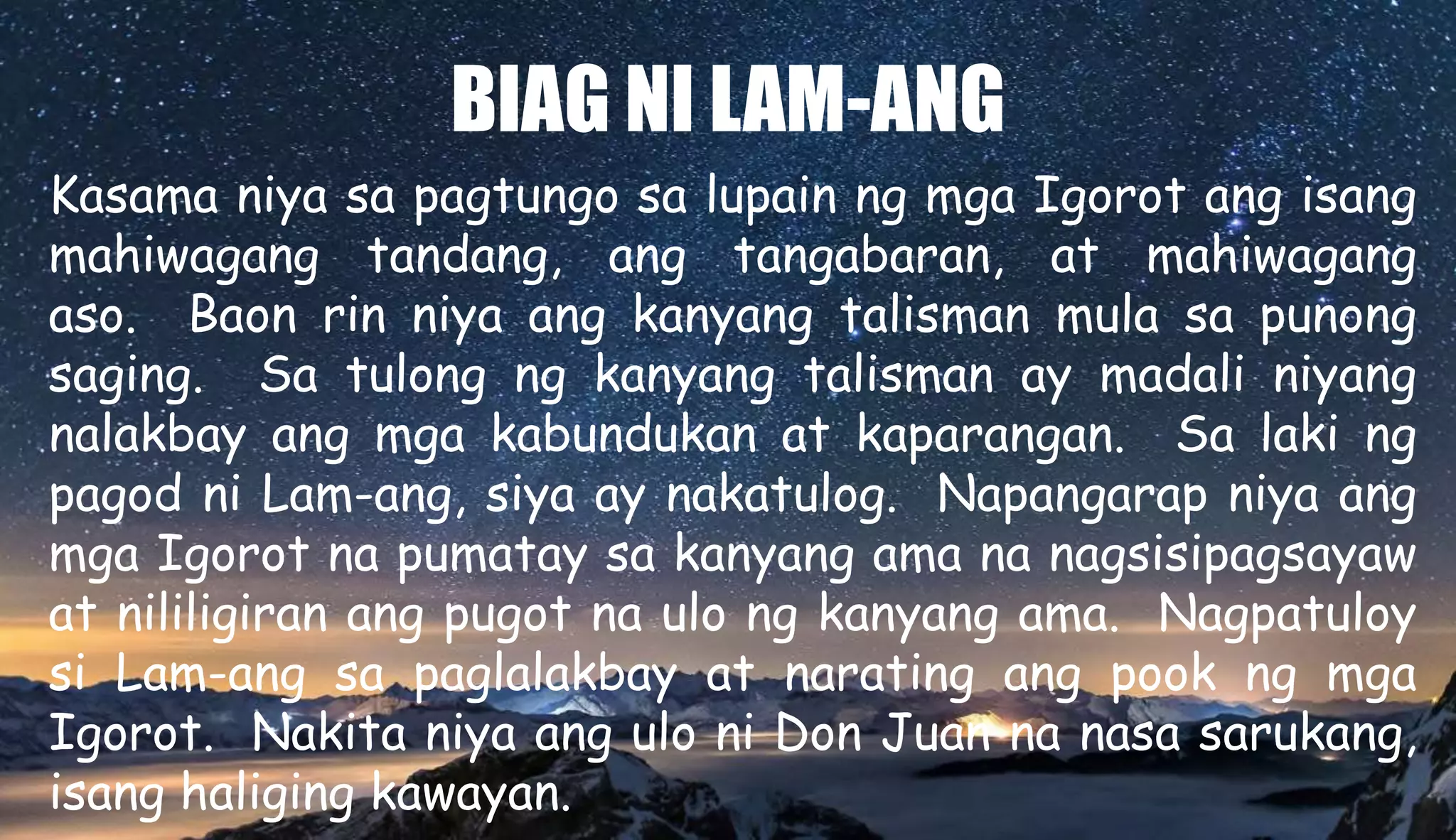 Biag ni Lam-Ang (Life of Lam-Ang) An Ilocano Epic | PPTX