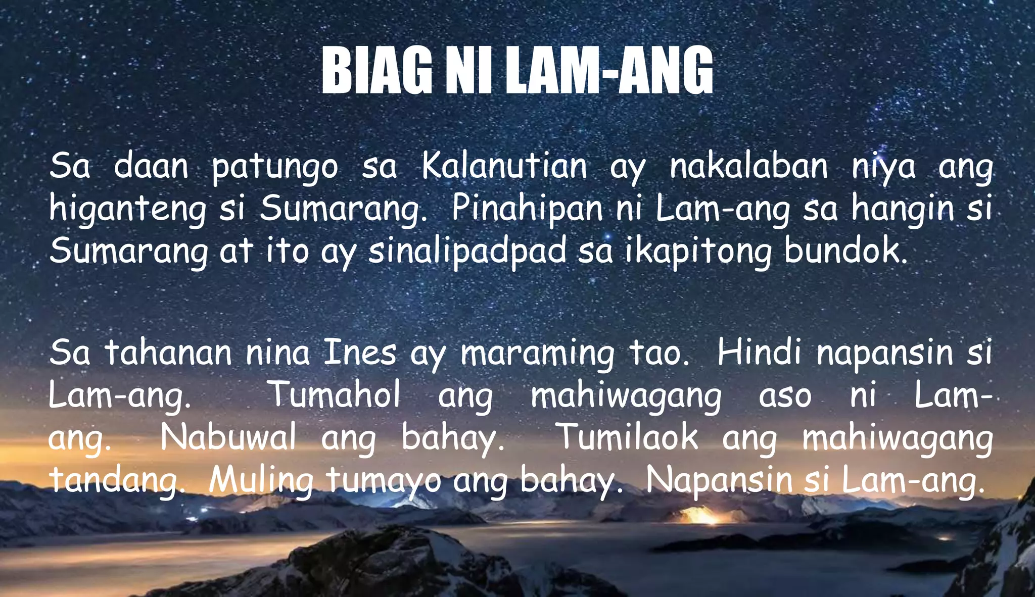 Biag ni Lam-Ang (Life of Lam-Ang) An Ilocano Epic | PPTX