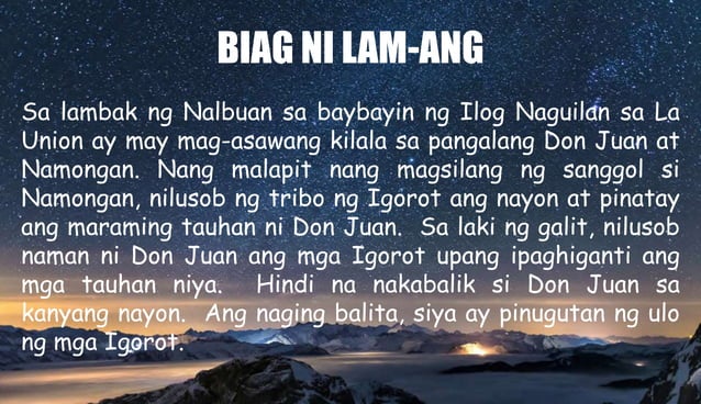 Biag ni Lam-Ang (Life of Lam-Ang) An Ilocano Epic | PPTX | Books and ...