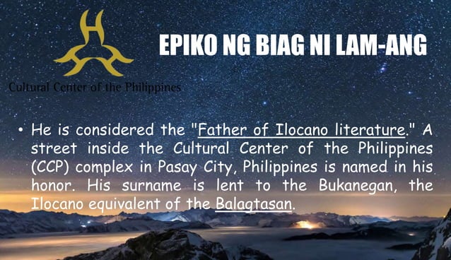 Biag ni Lam-Ang (Life of Lam-Ang) An Ilocano Epic | PPTX | Books and ...