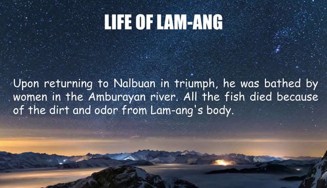Biag ni Lam-Ang (Life of Lam-Ang) An Ilocano Epic | PPTX | Books and ...