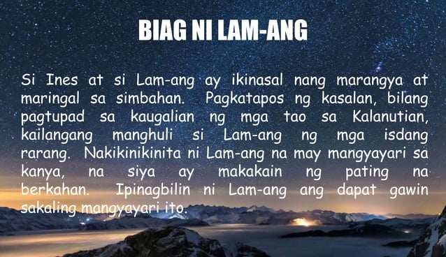 Biag ni Lam-Ang (Life of Lam-Ang) An Ilocano Epic