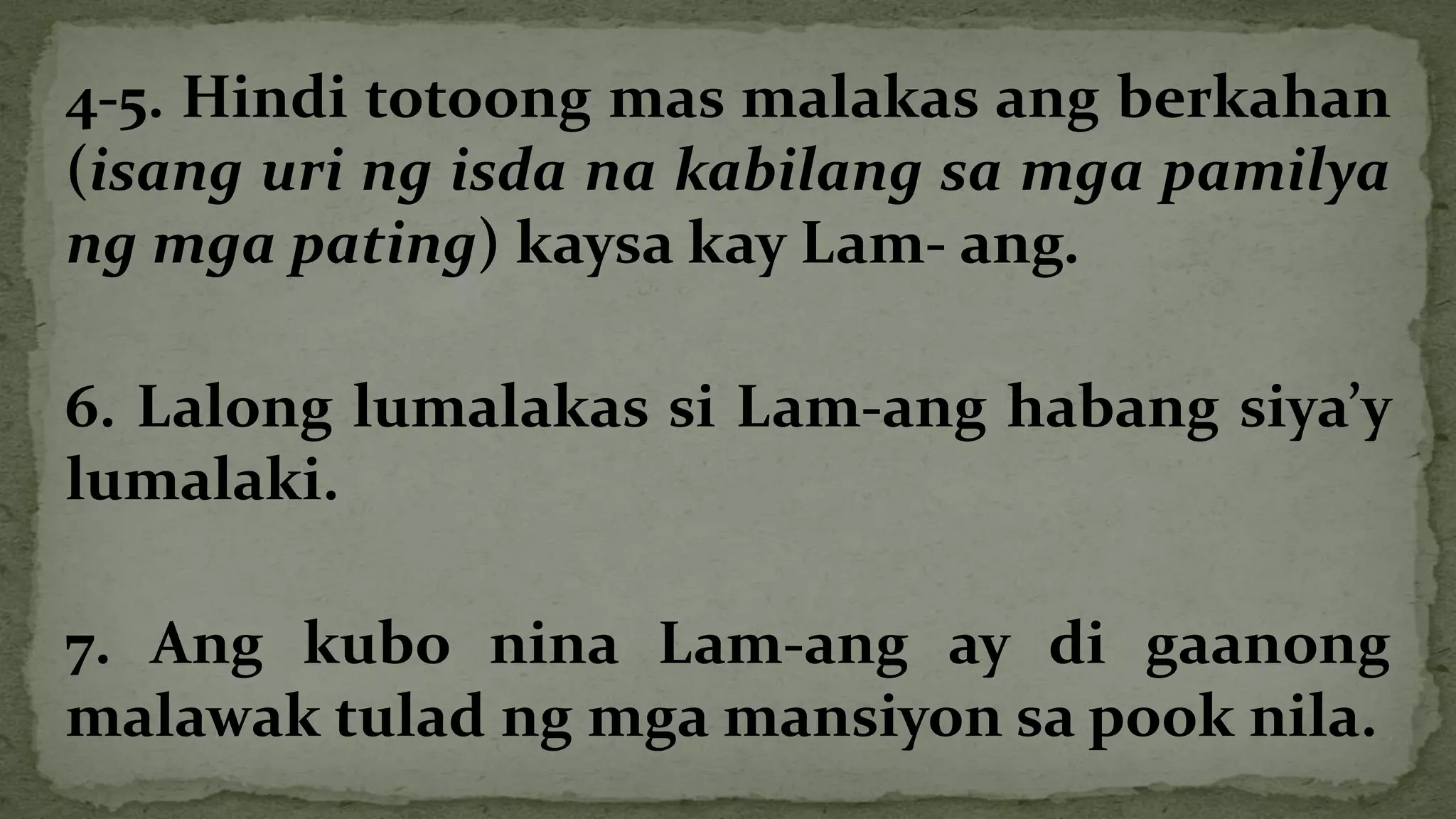 Biag ni Lam-ang (Pagsusulit sa Kaantasan ng Pang-uri) | PDF