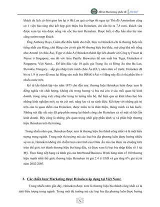 Bia heineken và việc áp dụng thành công các chiến lược marketing tại ...