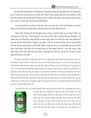 Bia heineken và việc áp dụng thành công các chiến lược marketing tại ...