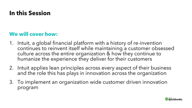 Build Lasting Customer Obsession to Disrupt yourself, Bianca Bowron-Cuthill, Intuit | PPT