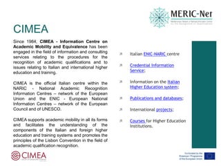 MERIC-Net: Mediterranean Network of National Information Centres on the ...