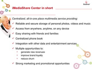 Bianor iMediaShare Center CSPs | PPT