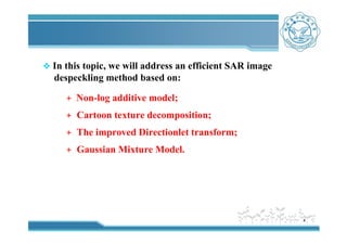 Biao Hou--SAR IMAGE DESPECKLING BASED ON IMPROVED DIRECTIONLET DOMAIN GAUSSIAN MIXTURE MODEL.pdf