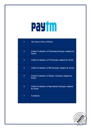 Business Analysis of Paytm | DOCX