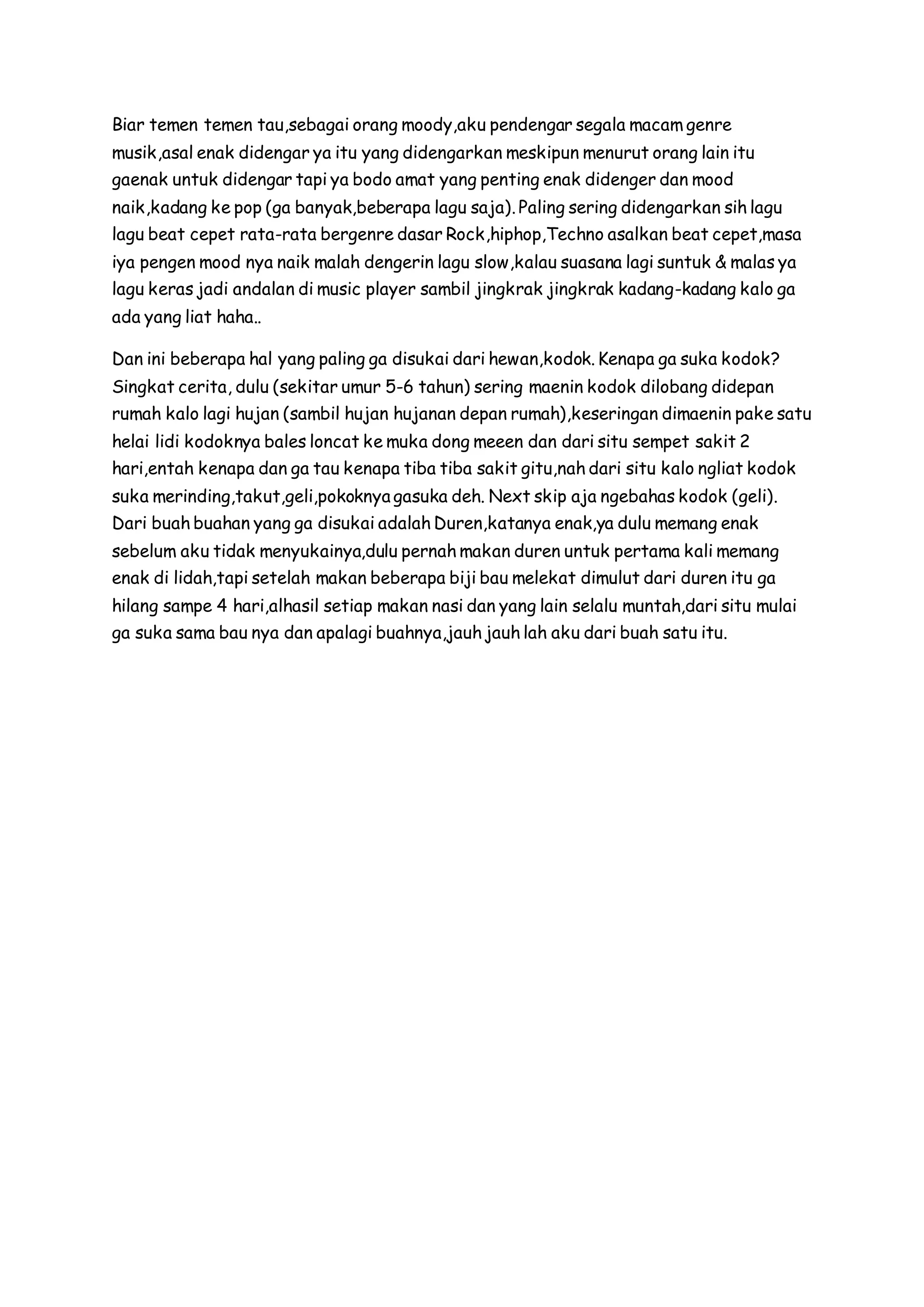 The Things about me :D | DOCX