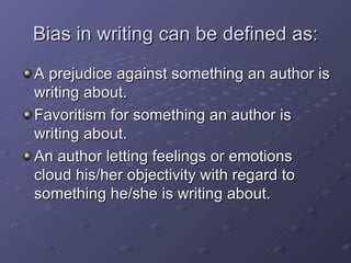 Bias | PPT