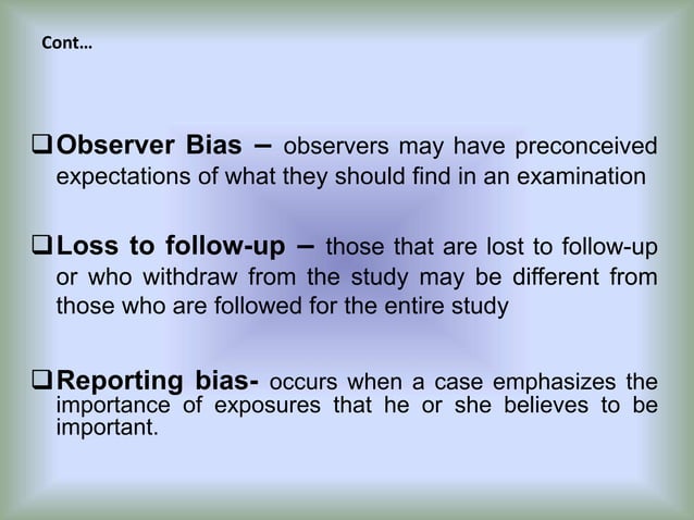 Bias and errors | PPTX | Diseases and Conditions | Medical Health