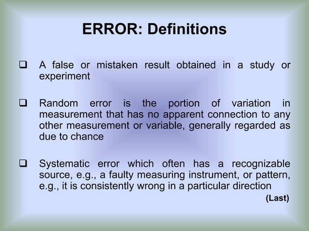 Bias and errors | PPTX | Diseases and Conditions | Medical Health
