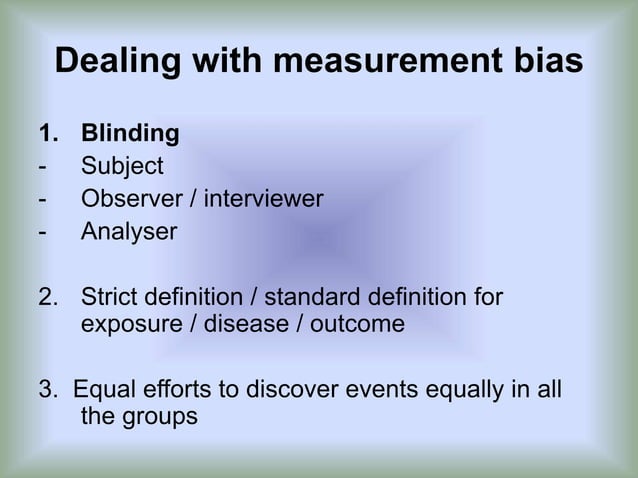 Bias and errors | PPTX | Diseases and Conditions | Medical Health