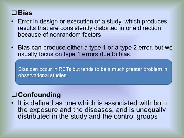 Bias and errors | PPTX | Diseases and Conditions | Medical Health