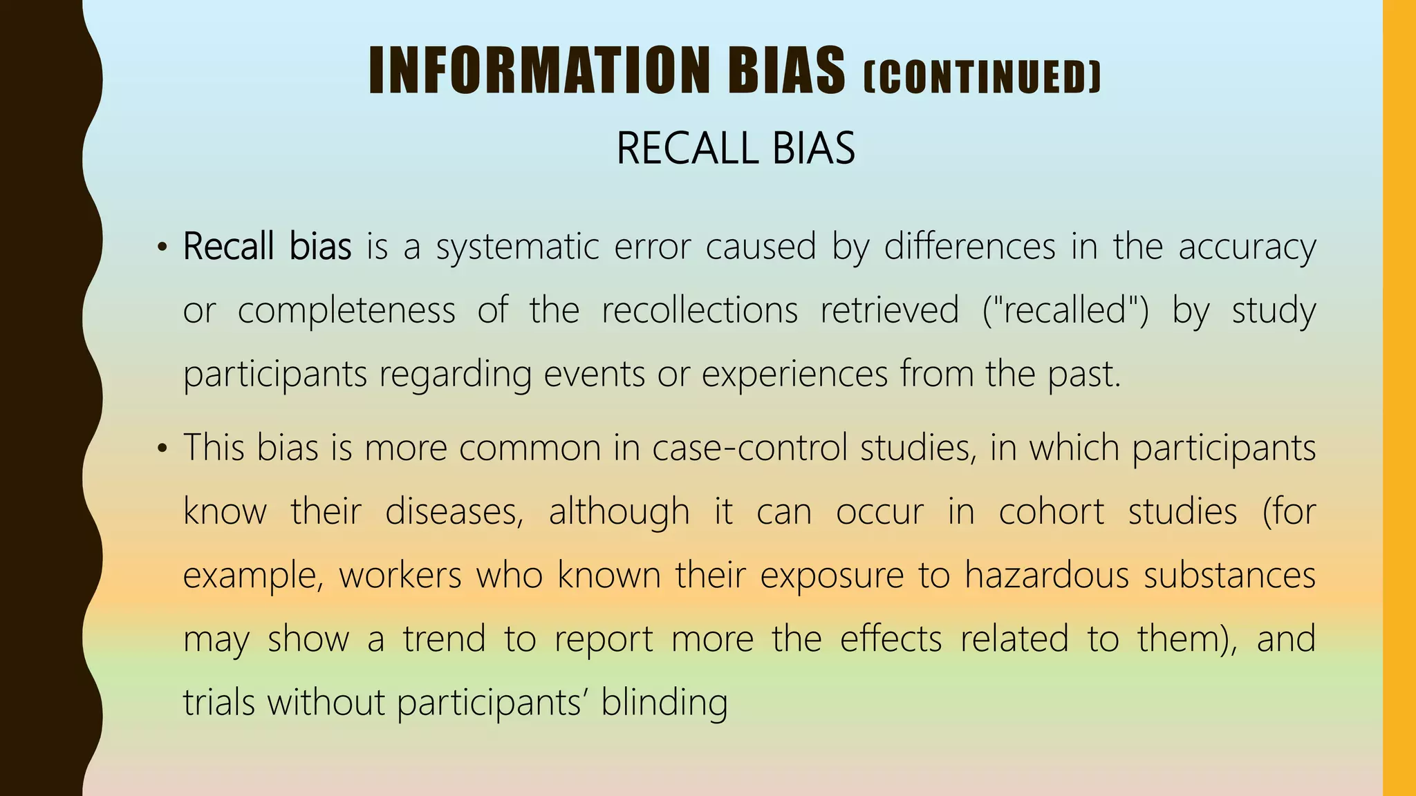 Biases in epidemiology | PPTX