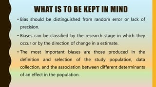 Biases in epidemiology | PPTX