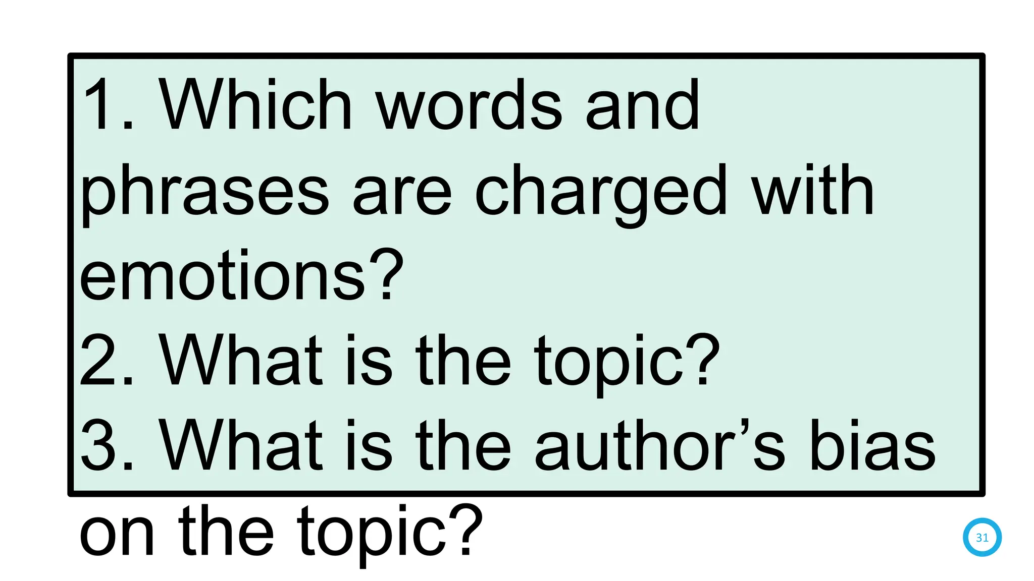 RECOGNIZING AUTHOR'S BIAS HOW TO RECOGNIZE AUTHORS BIAS | PPTX