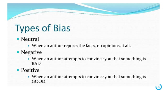 RECOGNIZING AUTHOR'S BIAS HOW TO RECOGNIZE AUTHORS BIAS | PPTX | Food & Drink