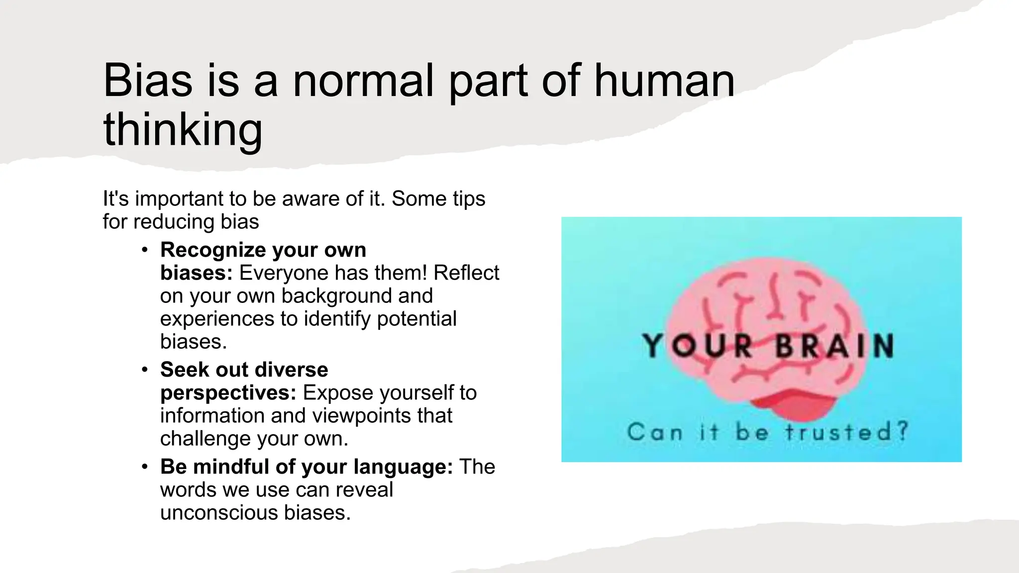 Understanding Bias: Its Impact on the Workplace and Individuals | PPT