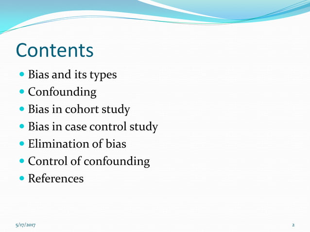 Bias and confounding in Cohort and case control study | PDF