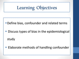 Bias and Confounding | PDF | Medical Health