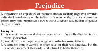 Bias and Prejudice Power Point Presentation | PPT