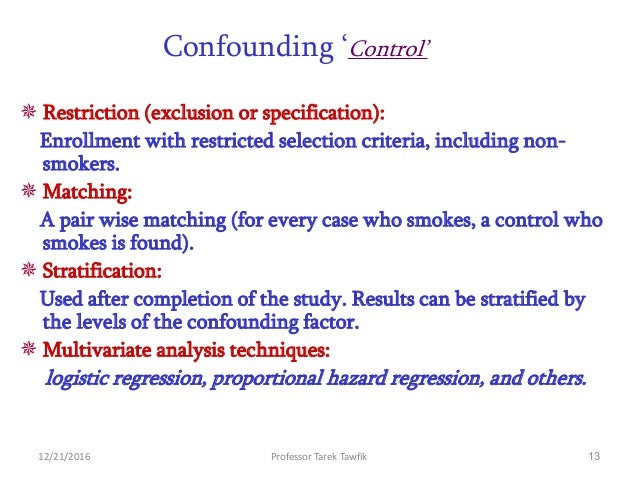 Bias and confounding