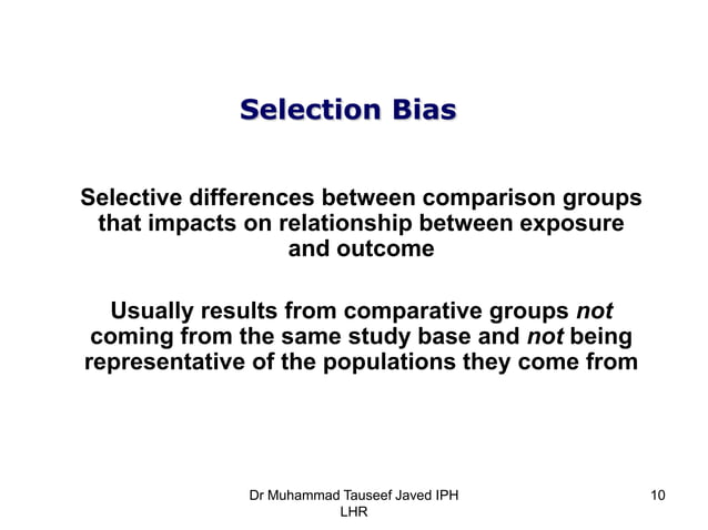 Bias, confounding and fallacies in epidemiology | PPSX | Diseases and ...