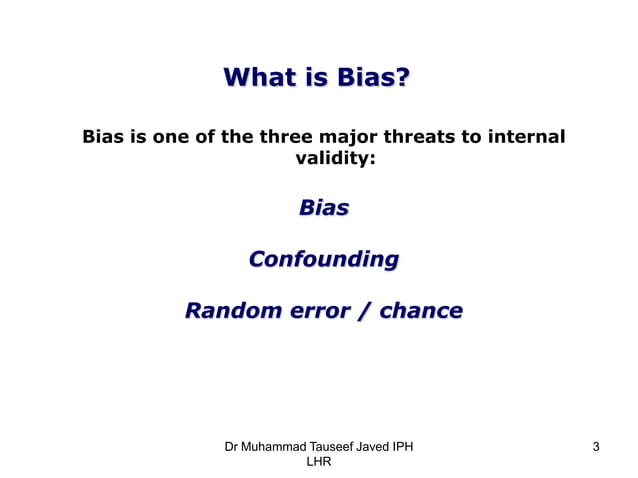 Bias, confounding and fallacies in epidemiology | PPSX | Diseases and ...