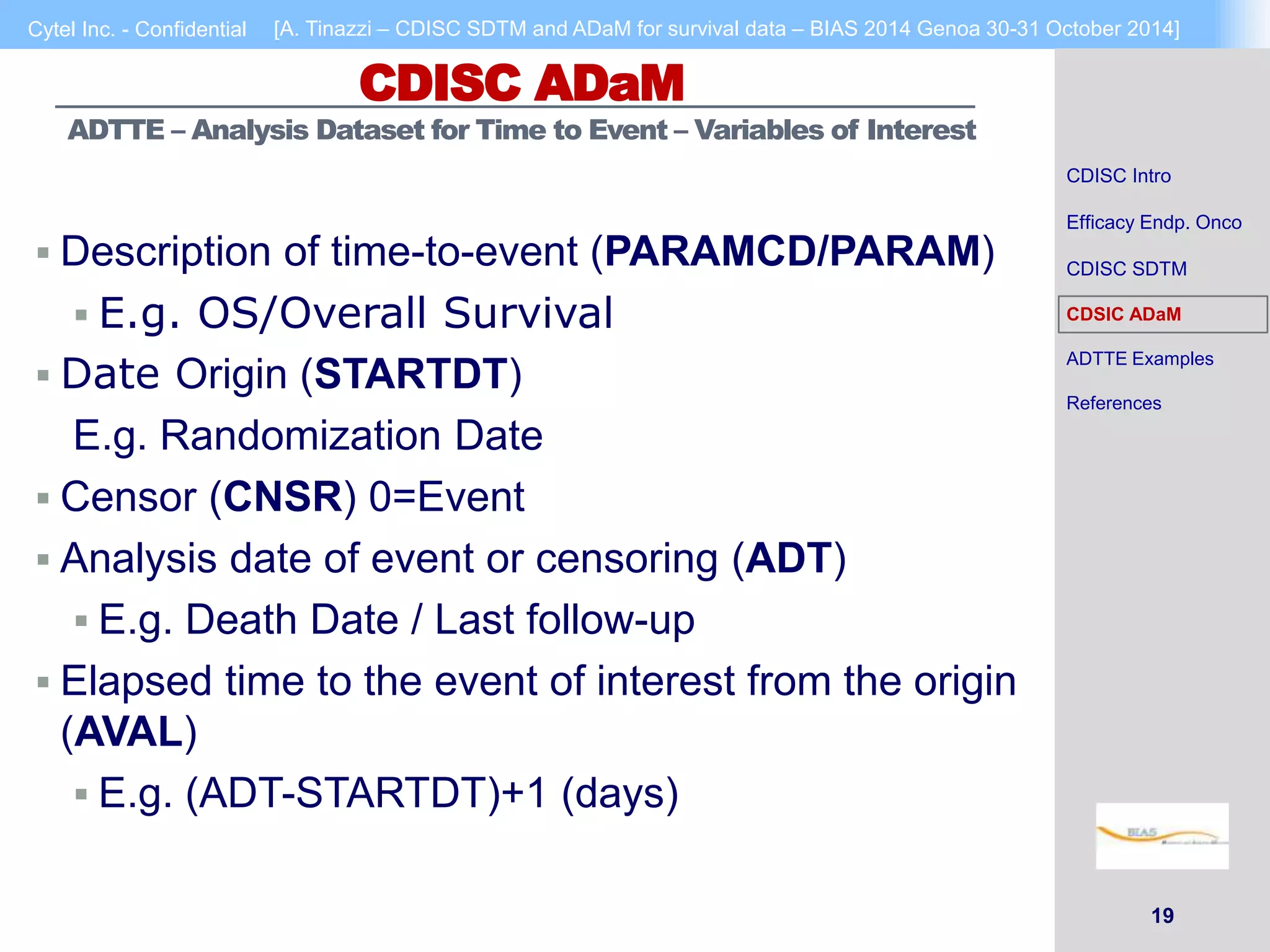 CDISC SDTM and ADaM for survival data | PPTX