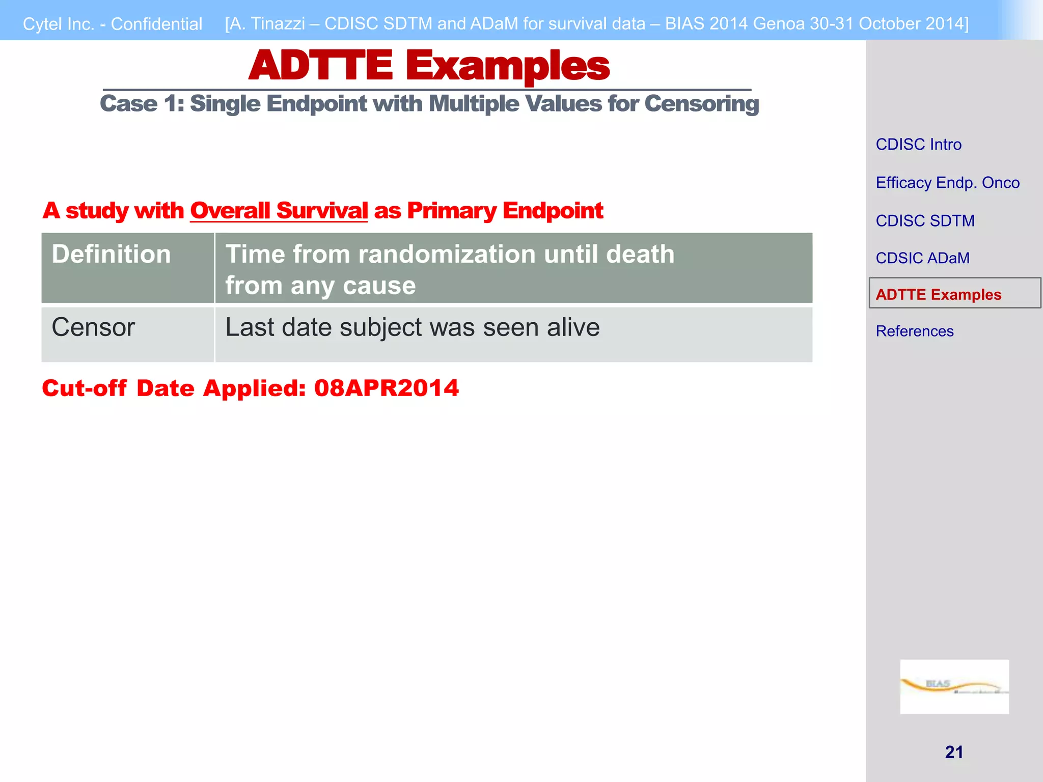 CDISC SDTM and ADaM for survival data | PPTX