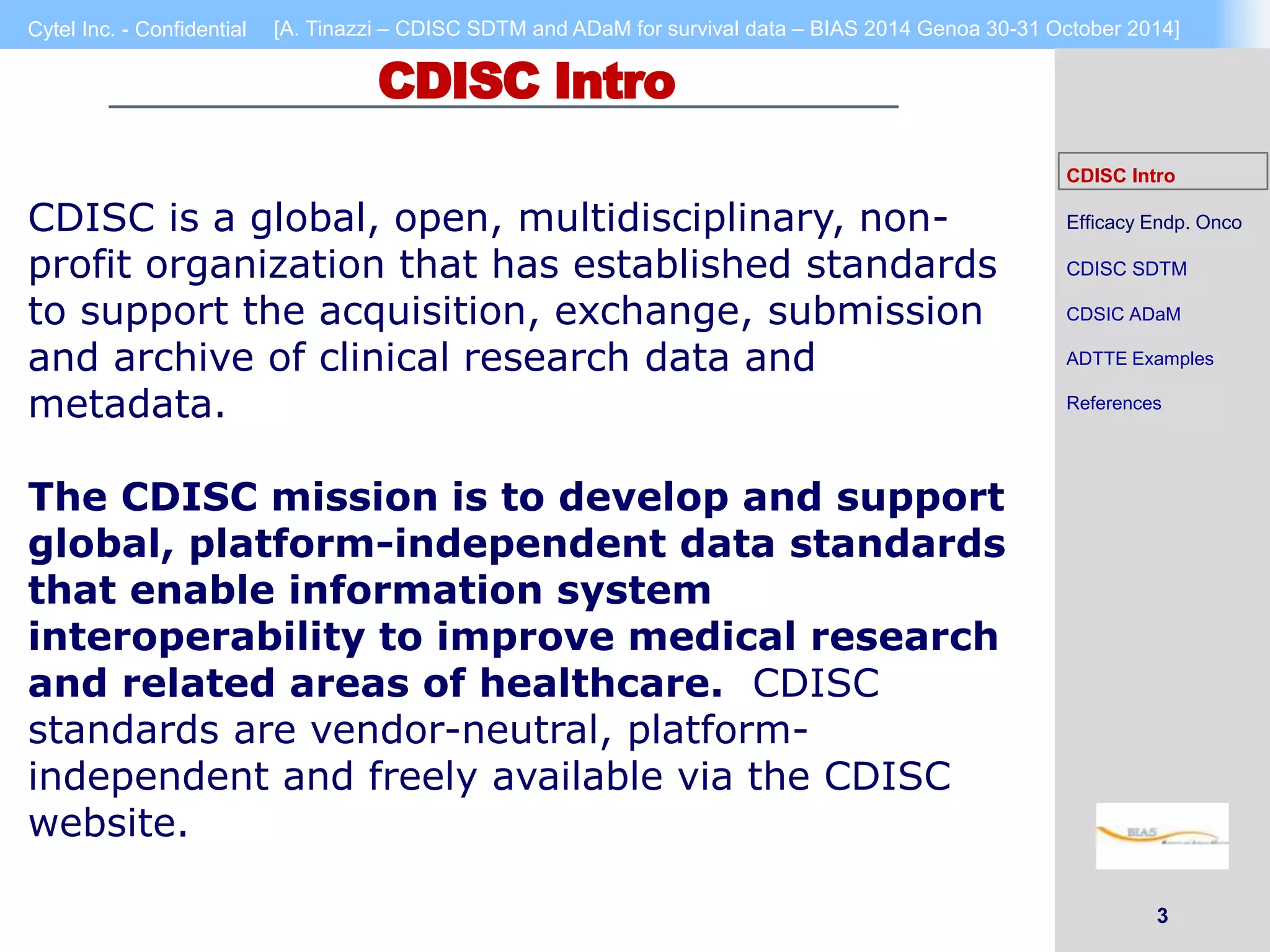 CDISC SDTM and ADaM for survival data | PPTX