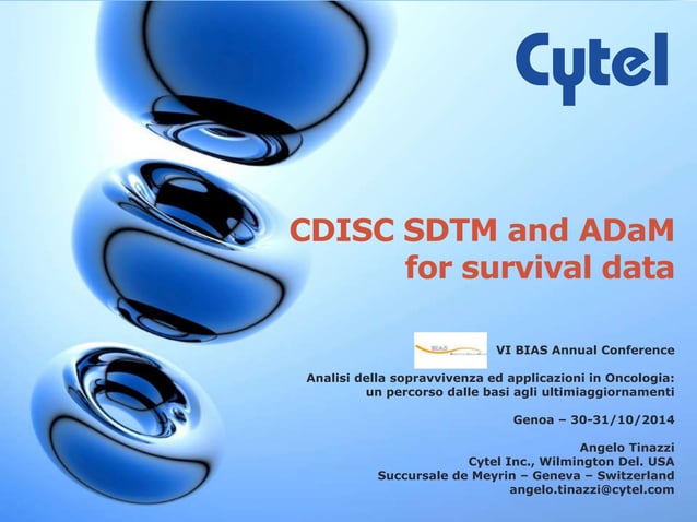 CDISC SDTM and ADaM for survival data | PPTX