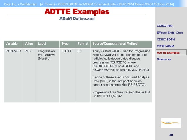 CDISC SDTM and ADaM for survival data | PPT