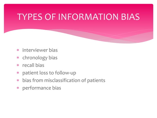 Bias in clinical research | PPTX | Medical Health