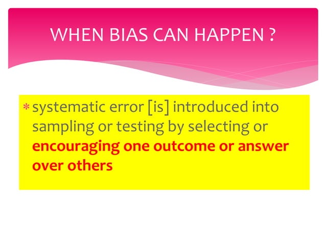 Bias in clinical research | PPTX | Medical Health
