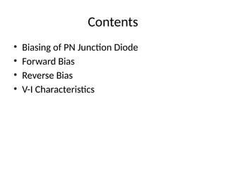 Biasing of PN Junction Diode forward and reverse bias | PPTX