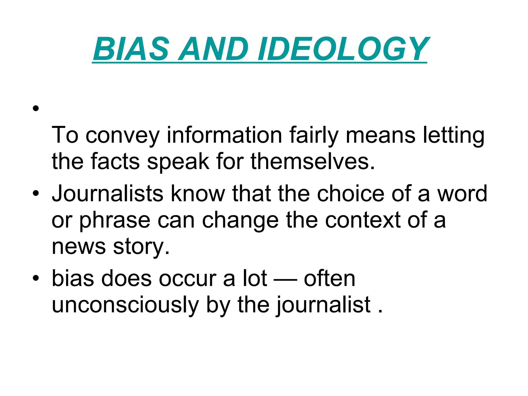 Bias In The Media | PPT