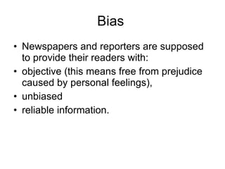 Bias In The Media | PPT