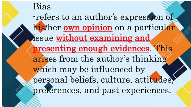 Bias in Writing English 9: Examining the biases made by the author | PPT