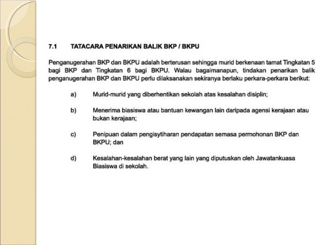 Biasiswa kecil persekutuan ( bkp ) 1 | PPT